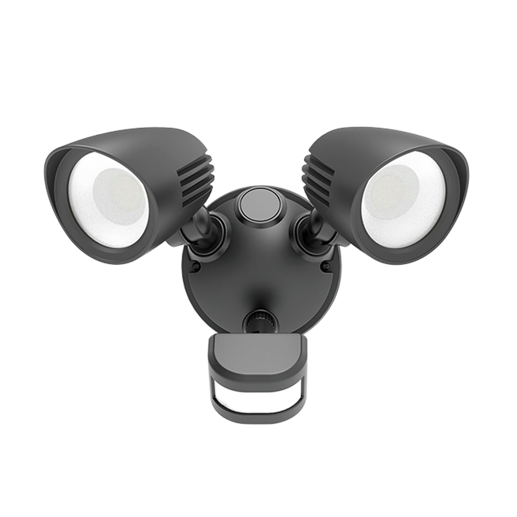 2 x 15W PIR Security Light Black – Ambius Lighting